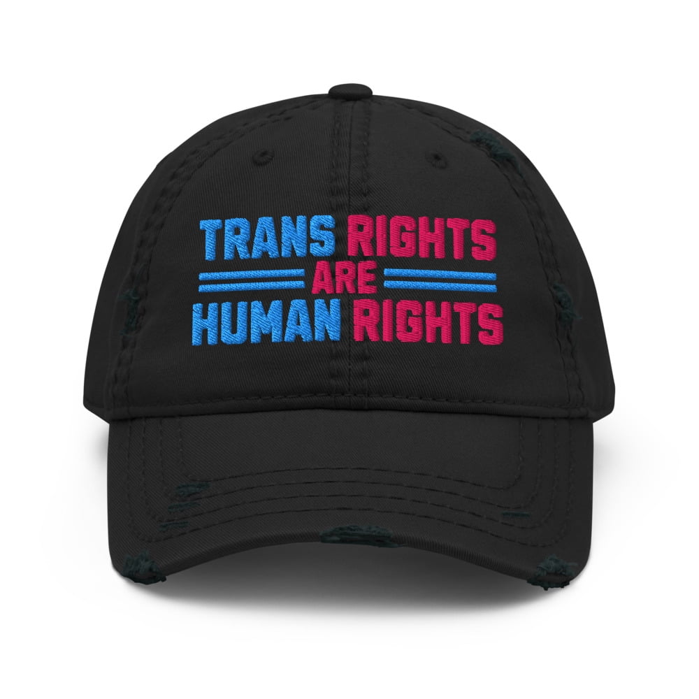 Transgender LGBTQ Equality Pride Embroidered Distressed Dad Hat, Trans ...