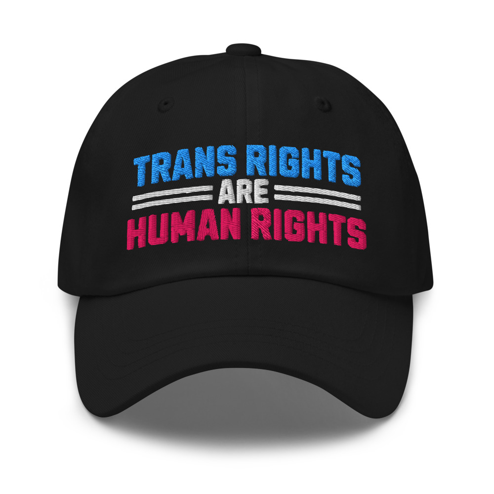 Transgender LGBTQ Pride Embroidered Dad Hat, Trans Rights are Human ...