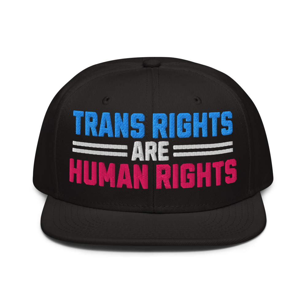 Transgender LGBTQ Pride Embroidered Snapback Hat, Trans Rights are ...