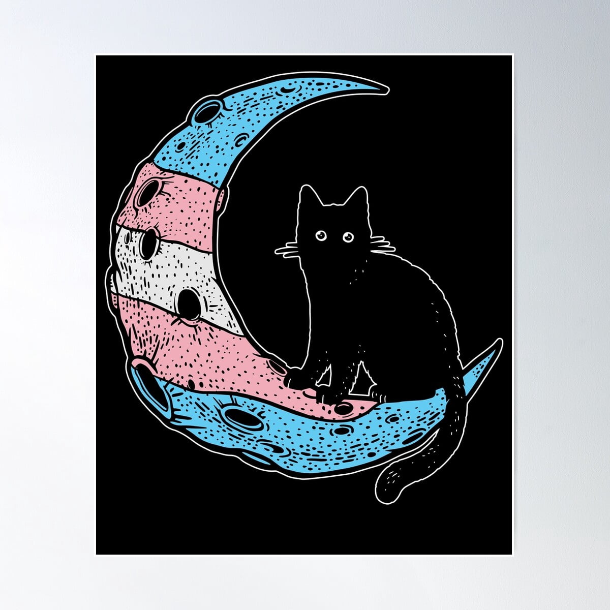 Transgender Moon Cat Poster Wall Art, Modern Wall Decor For Living Room ...