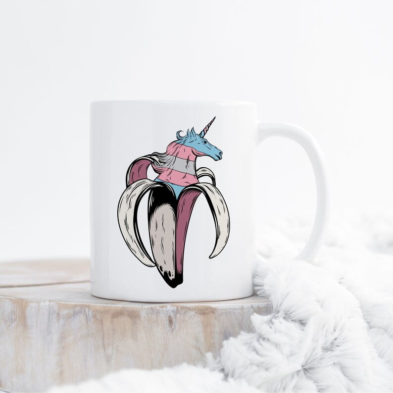 Transgender Pride Coffee Mug – Trans Flag Gift, Discreet LGBT Pride Mug ...