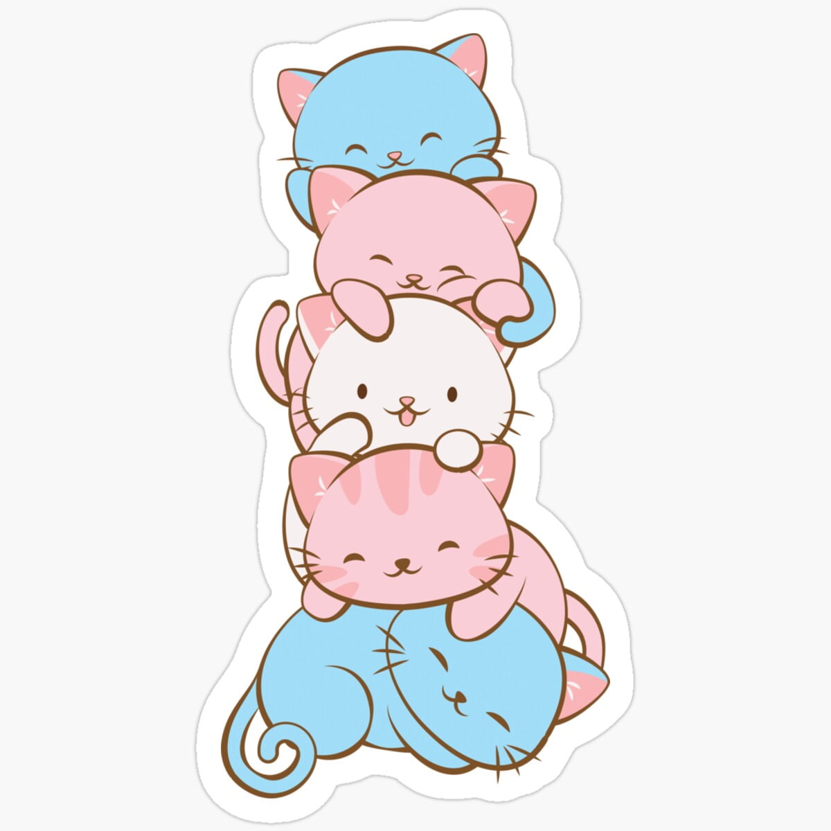 Transgender Pride Flag Cute Kawaii Cats Subtle Lgbtq Trans Pride ...