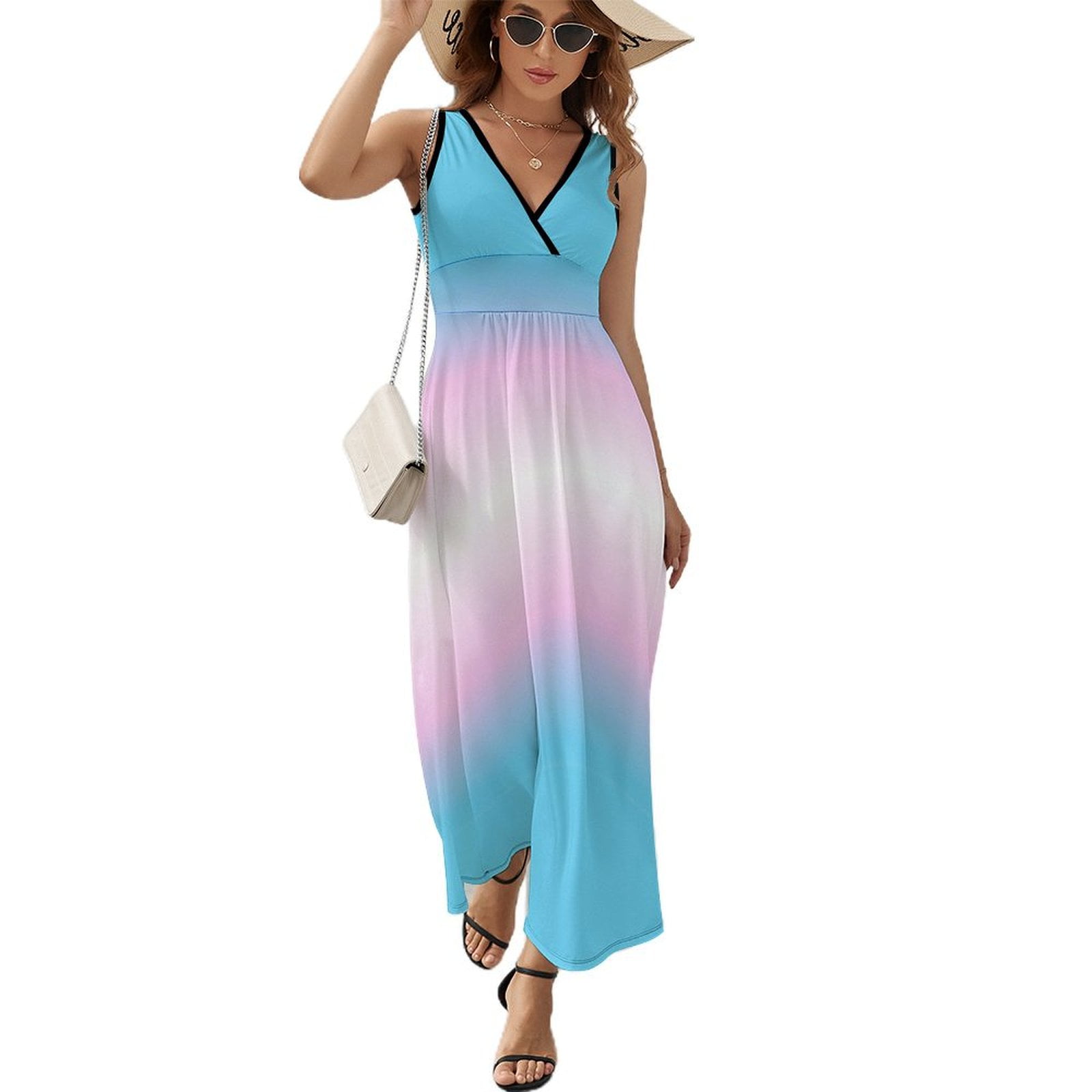Transgender Pride Flag Gradient Sleeveless Dress Dresses Ladies 2025 ...