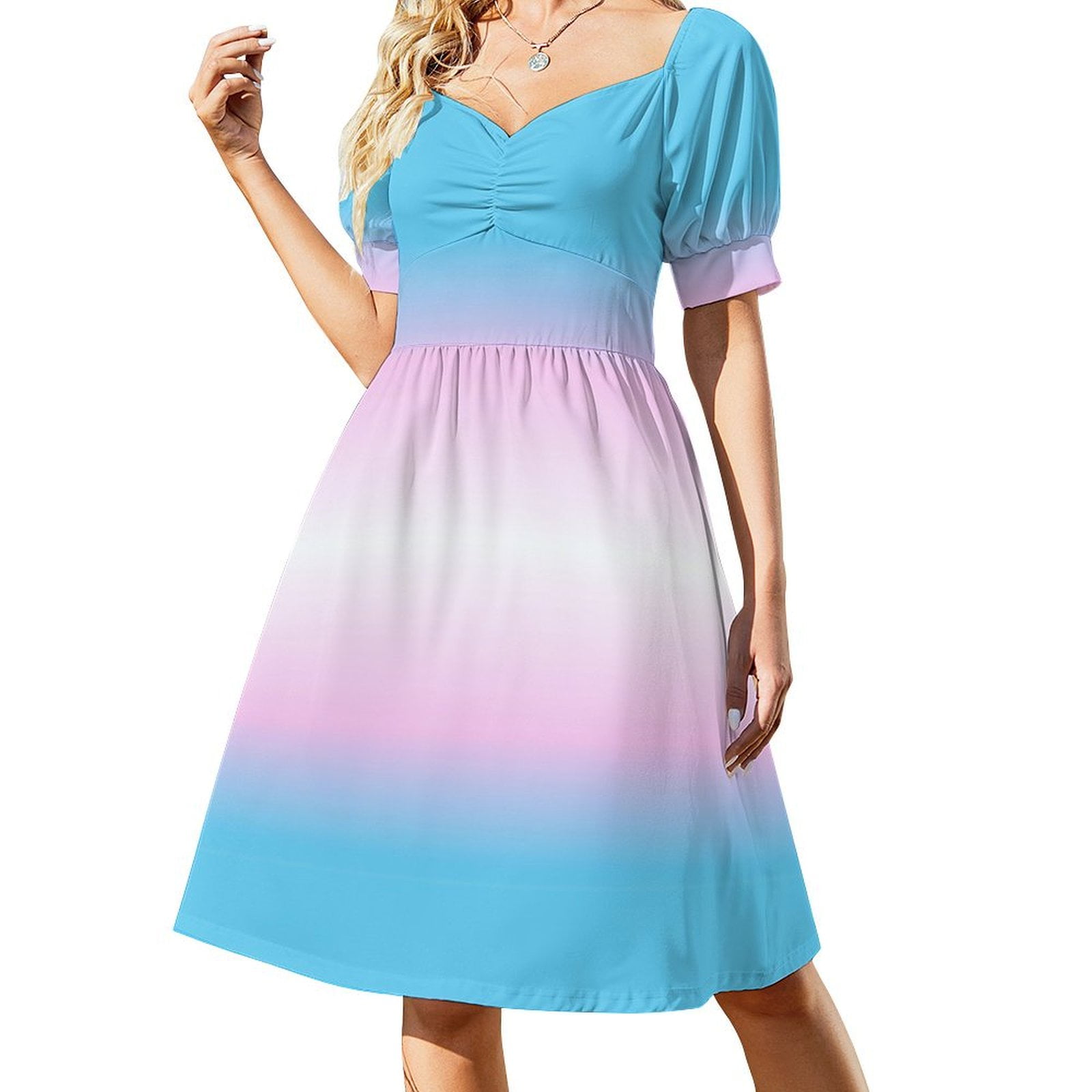 Transgender Pride Flag Gradient Summer Women's Dress 2025 Elegant ...