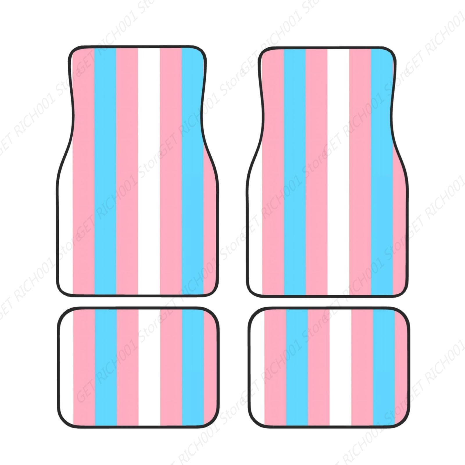 Transgender Pride Flag LGBT Funny Car Foot Mat Set of 4 Pieces Set ...
