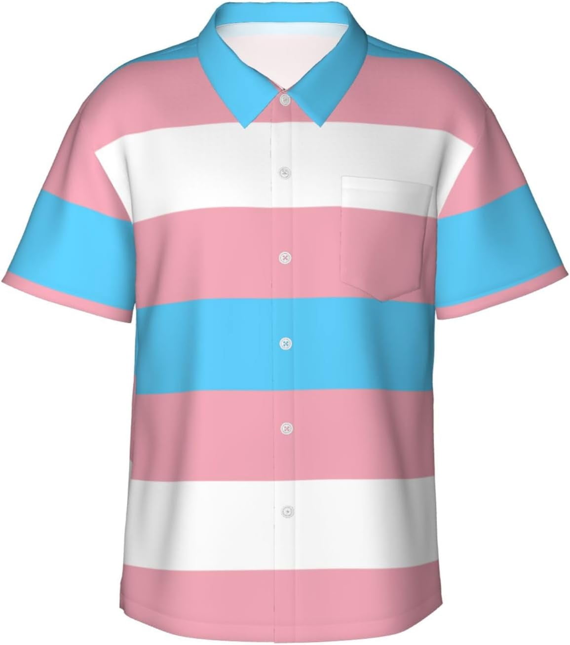 Transgender Pride Flag LGBT Mens Hawaiian Shirt Short Sleeve Casual ...