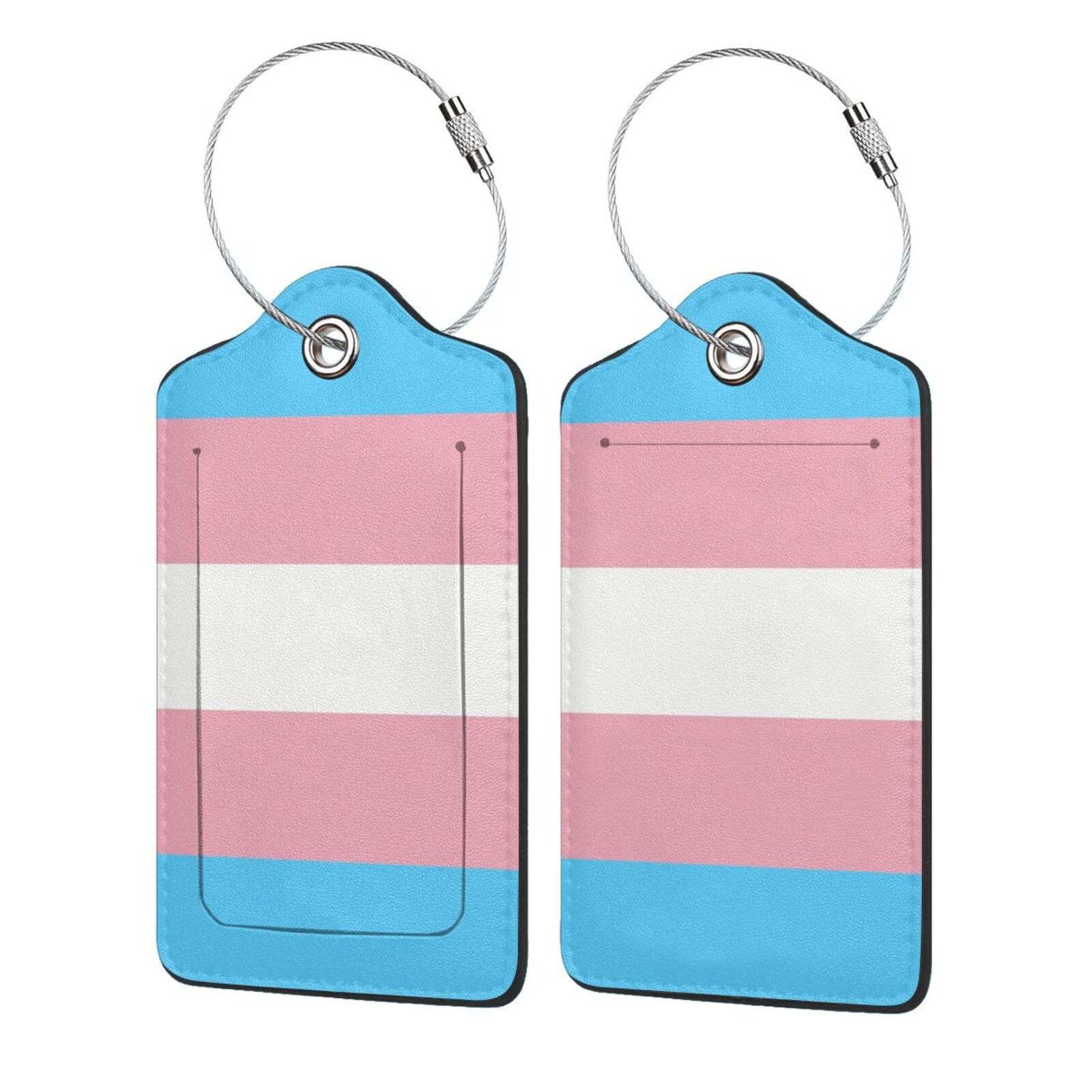 Transgender Pride Flag Luggage Tags for Suitcase PU Privacy Cover ID ...