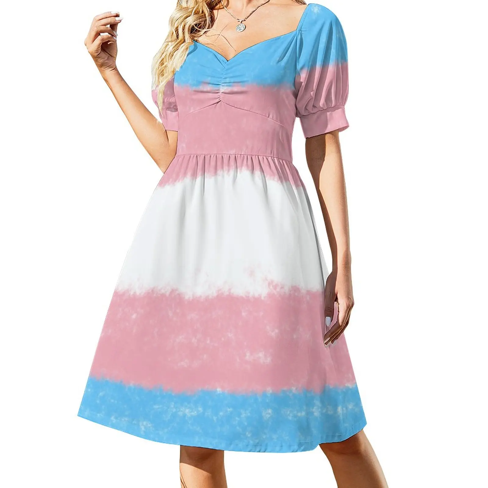 Transgender Pride Flag (Spraypaint) Sleeveless Dress Clothing Clothing ...