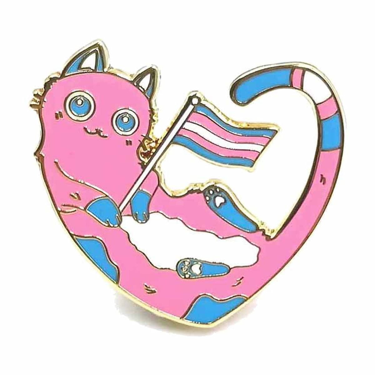 Transgender Pride Gender Identity Enamel Pin Trans Flag Cat Pin Badge ...