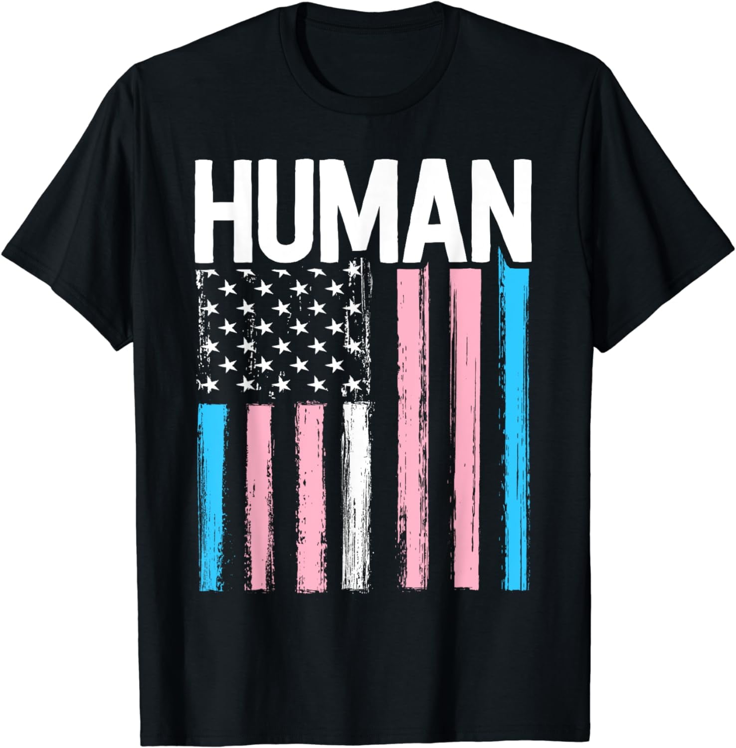Transgender Pride Shirt Human LGBT Rainbow American Flag T-Shirt ...