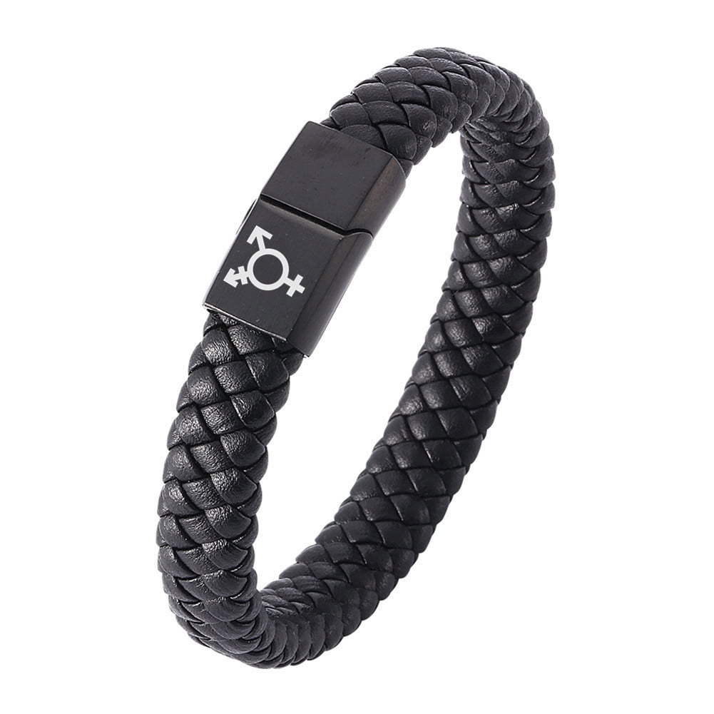 Transgender Pride Suppprt Leather Bracelet Non-binary Trans Pride ...