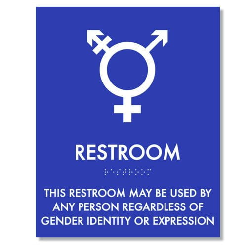 Transgender Restroom Sign 8" x 10" with Braille - ADA Compliant ...