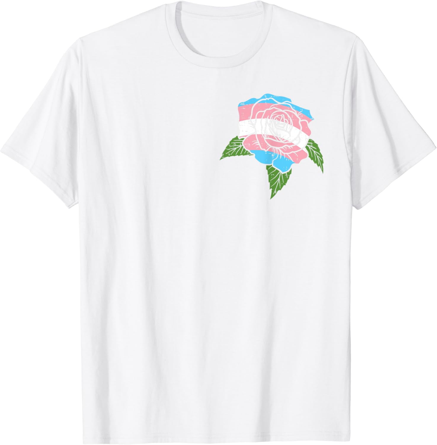 Transgender Rose Pocket Flower Trans Pride Flag LGBT T-Shirt100% pure ...