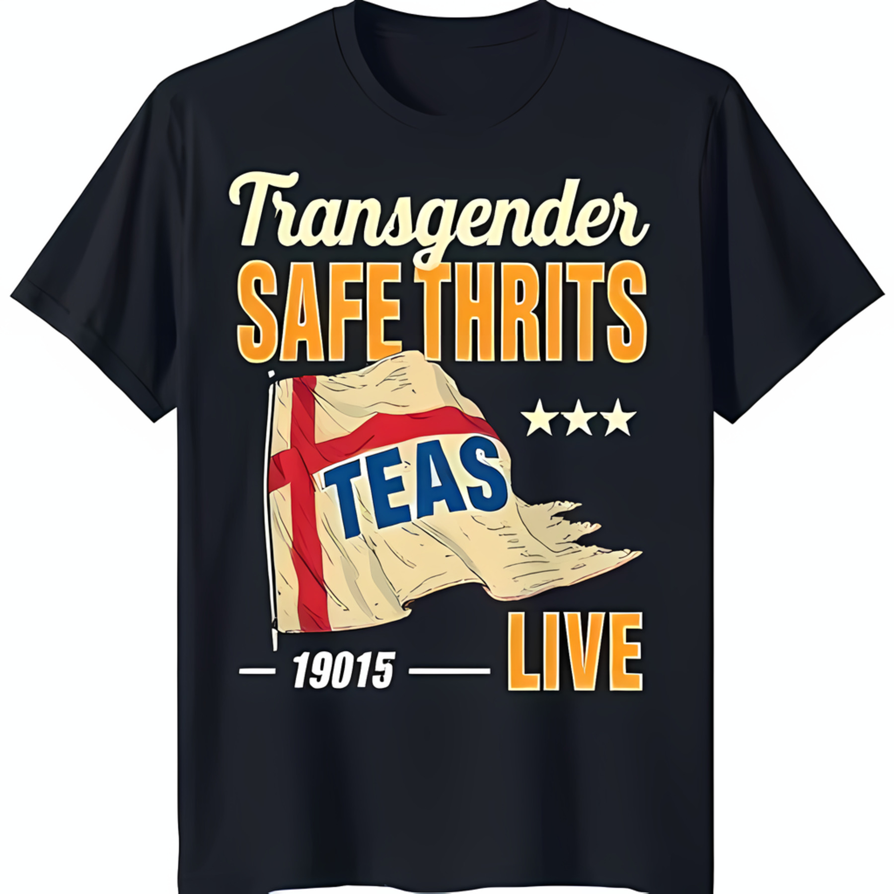 Transgender Safe T-Shirt Black Tee with Colorful 'Teas' Design ...