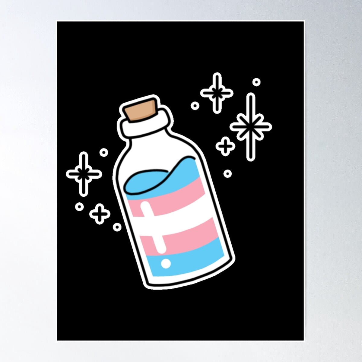 Transgender Vial With Sparkles Poster Wall Art, Modern Wall Decor For ...