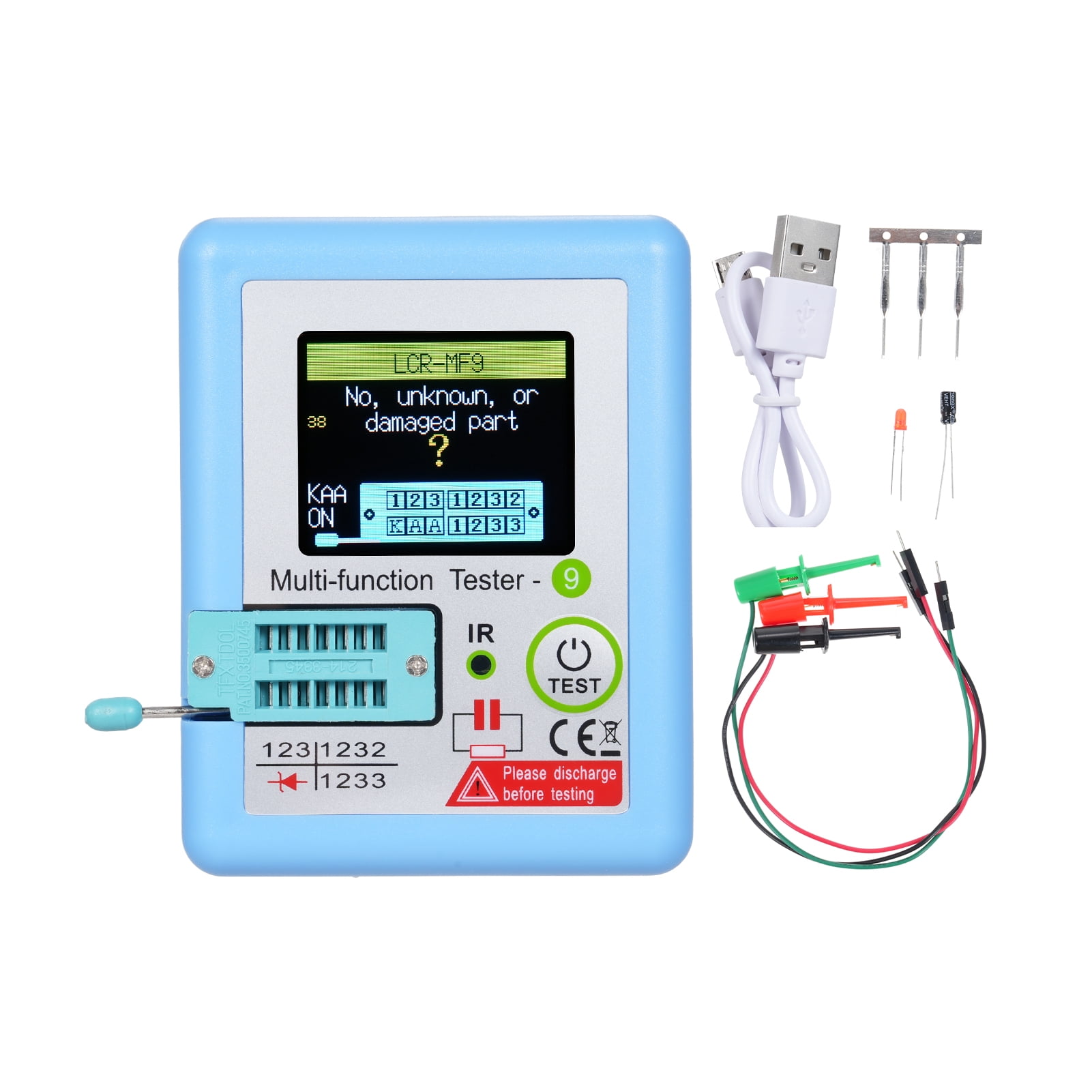 Transistor Tester,Lcr-mf9 1.8'' Tft Resistor Test Meter Test Meter ...
