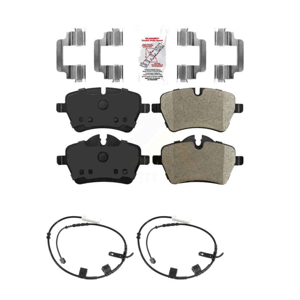 AmeriBRAKES Front Ceramic Disc Brake Pads and Wear Sensors Kit for Car ...