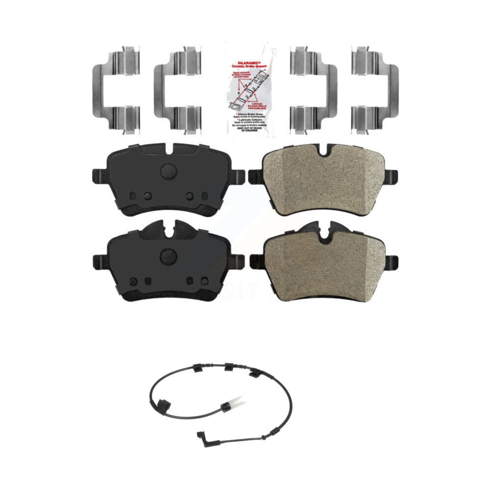AmeriBRAKES Front Ceramic Disc Brake Pads and Wear Sensors Kit for Car ...