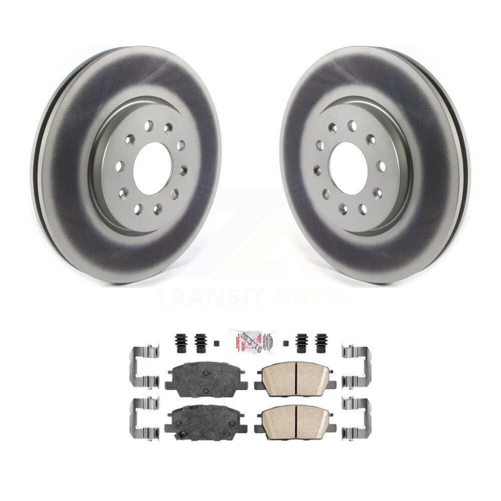 Transit Auto Front Coated Disc Brake Rotors and Ceramic Pads Kit for ...