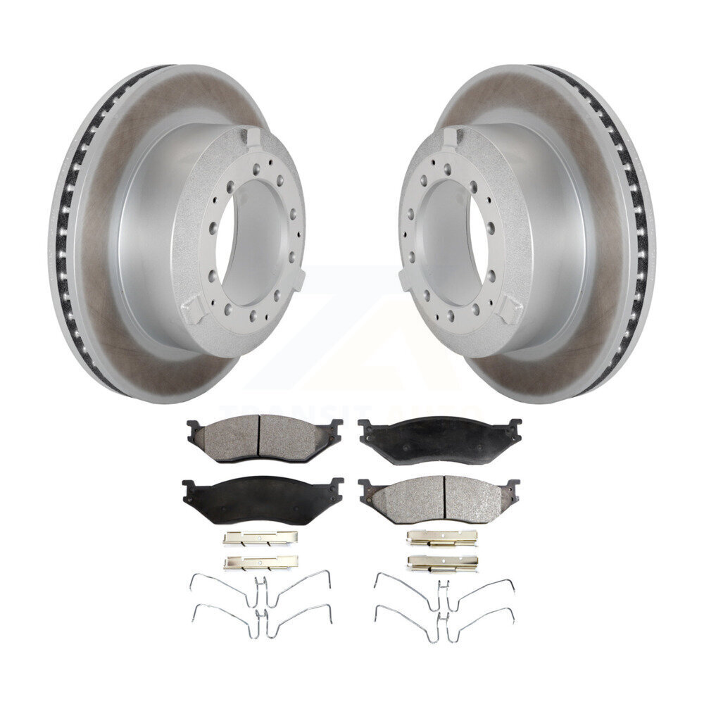 Transit Auto Front Coated Disc Brake Rotors and Semi-Metallic Pads Kit ...