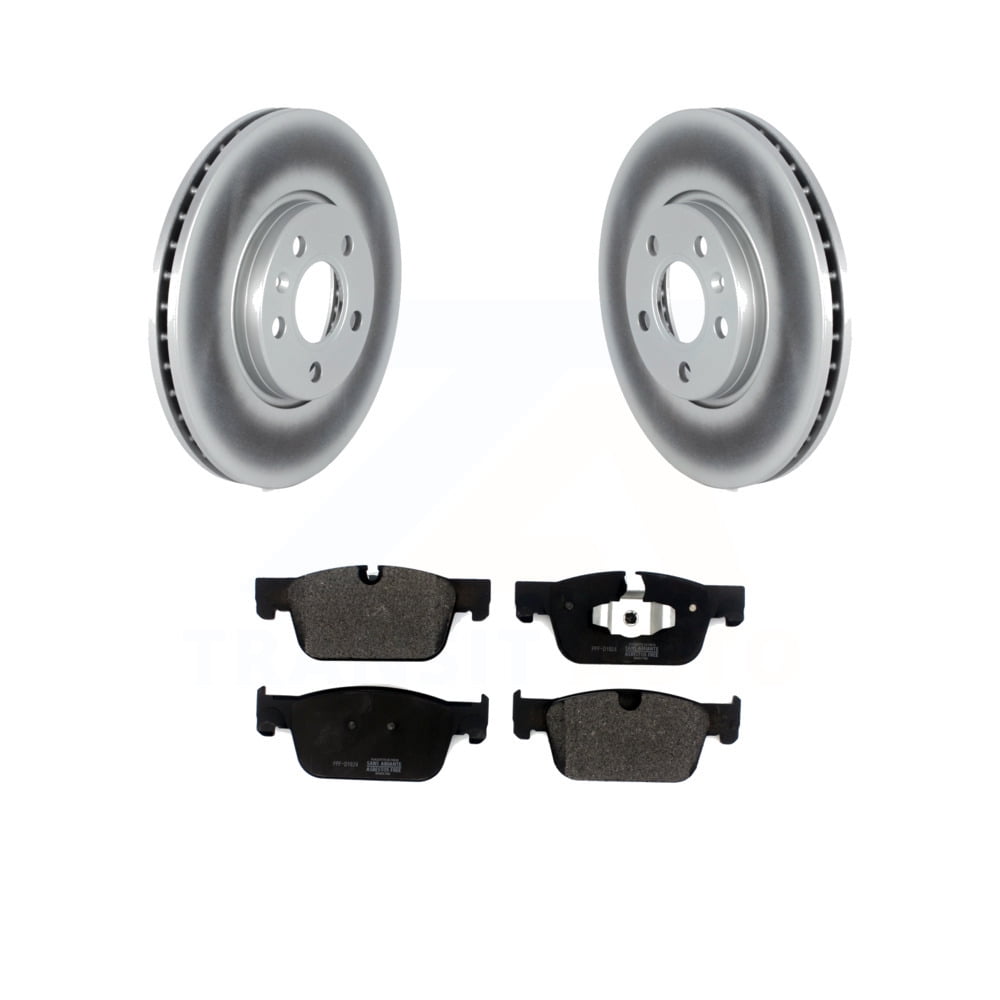 Transit Auto Front Coated Disc Brake Rotors and Semi-Metallic Pads Kit ...