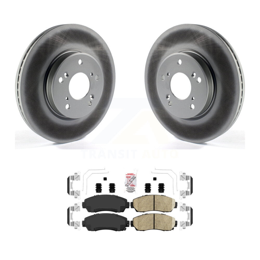 Transit Auto Front Coated Disc Brake Rotors and Ceramic Pads Kit for ...
