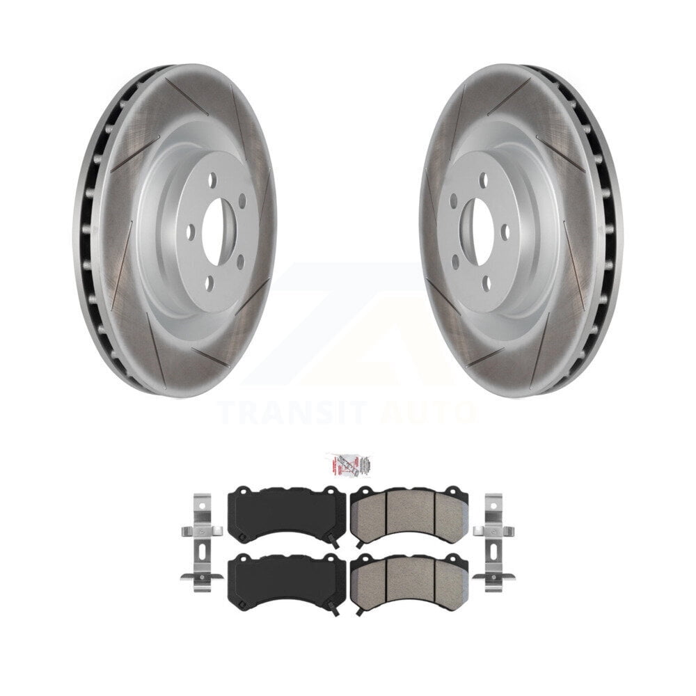 Transit Auto Front Coated Disc Brake Rotors and Semi-Metallic Pads Kit ...