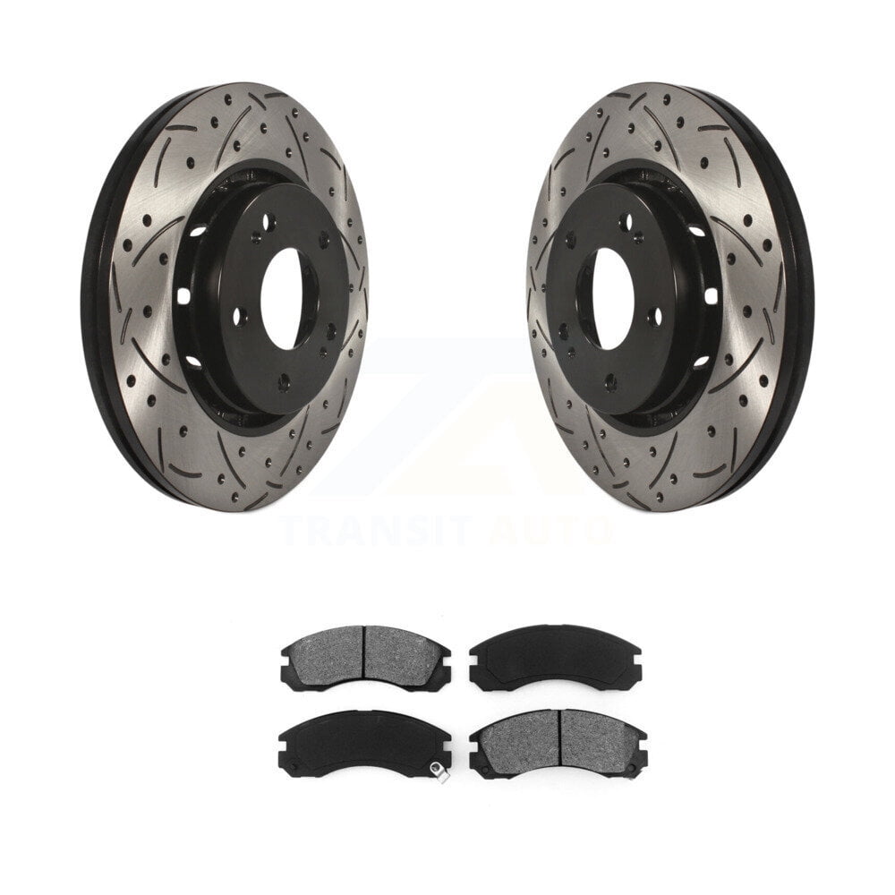 Transit Auto Front Coated Drilled Slotted Disc Brake Rotors and Semi ...