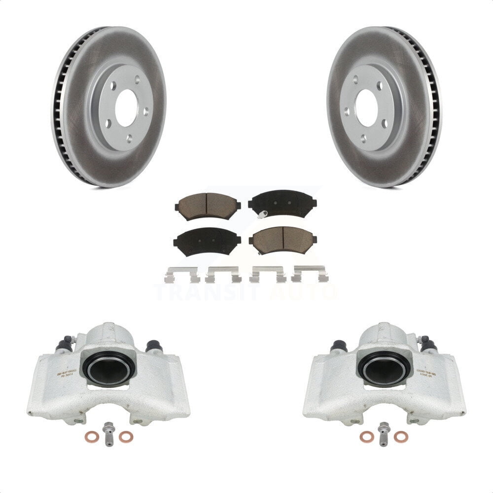 Transit Auto Front Disc Brake Caliper Coated Rotors and Ceramic Pads ...