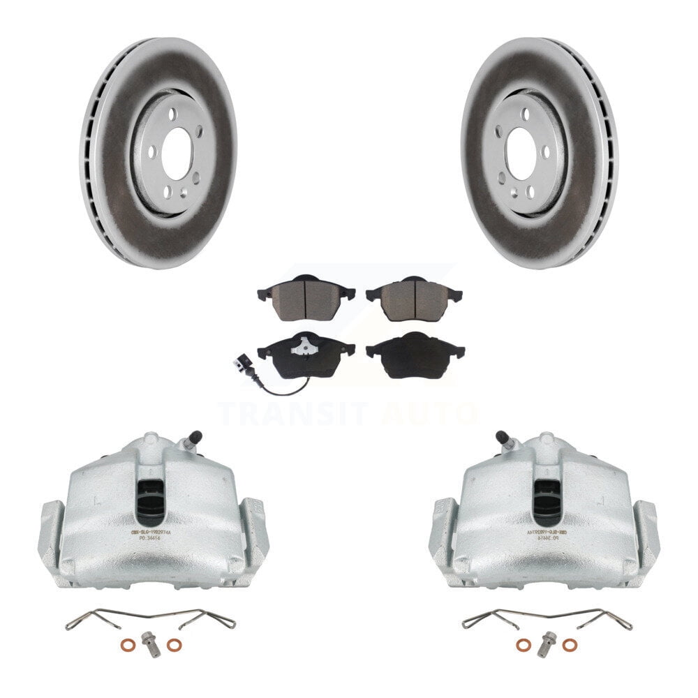 Transit Auto Front Disc Brake Caliper Coated Rotors and Ceramic Pads ...