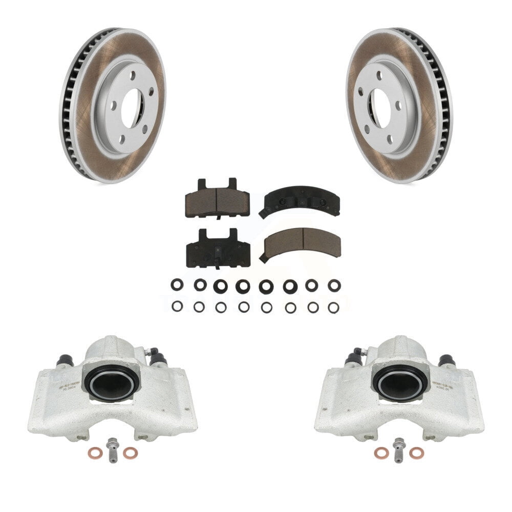 Transit Auto Front Disc Brake Caliper Coated Rotors and Ceramic Pads ...