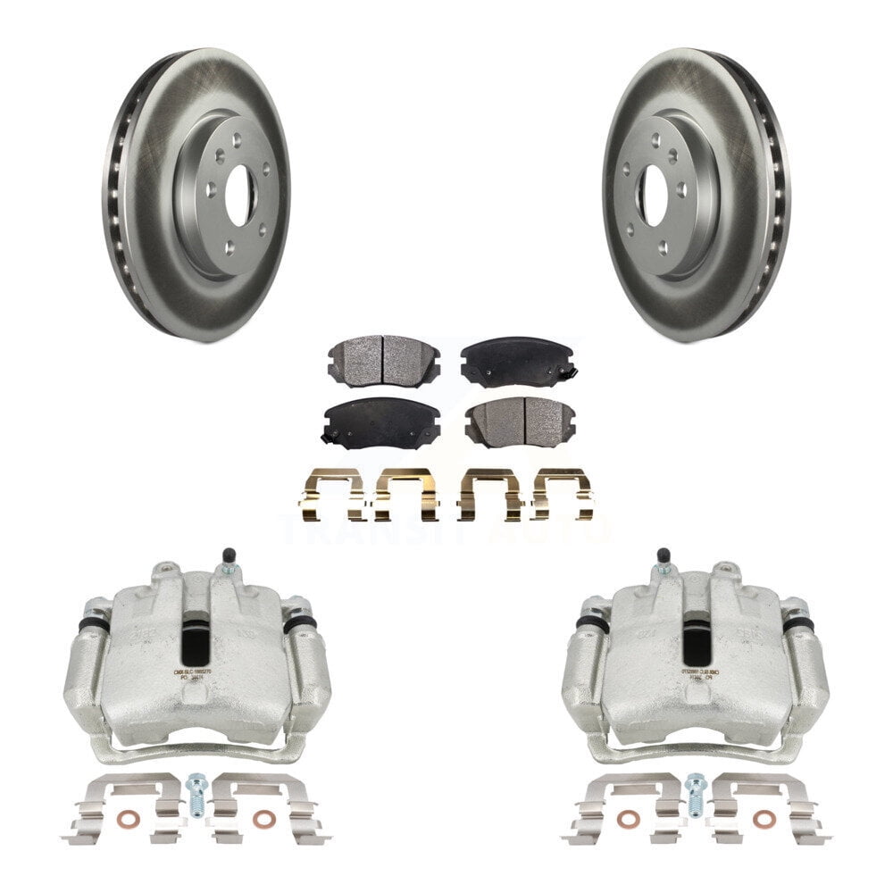 Transit Auto Front Disc Brake Caliper Coated Rotors and Ceramic Pads ...