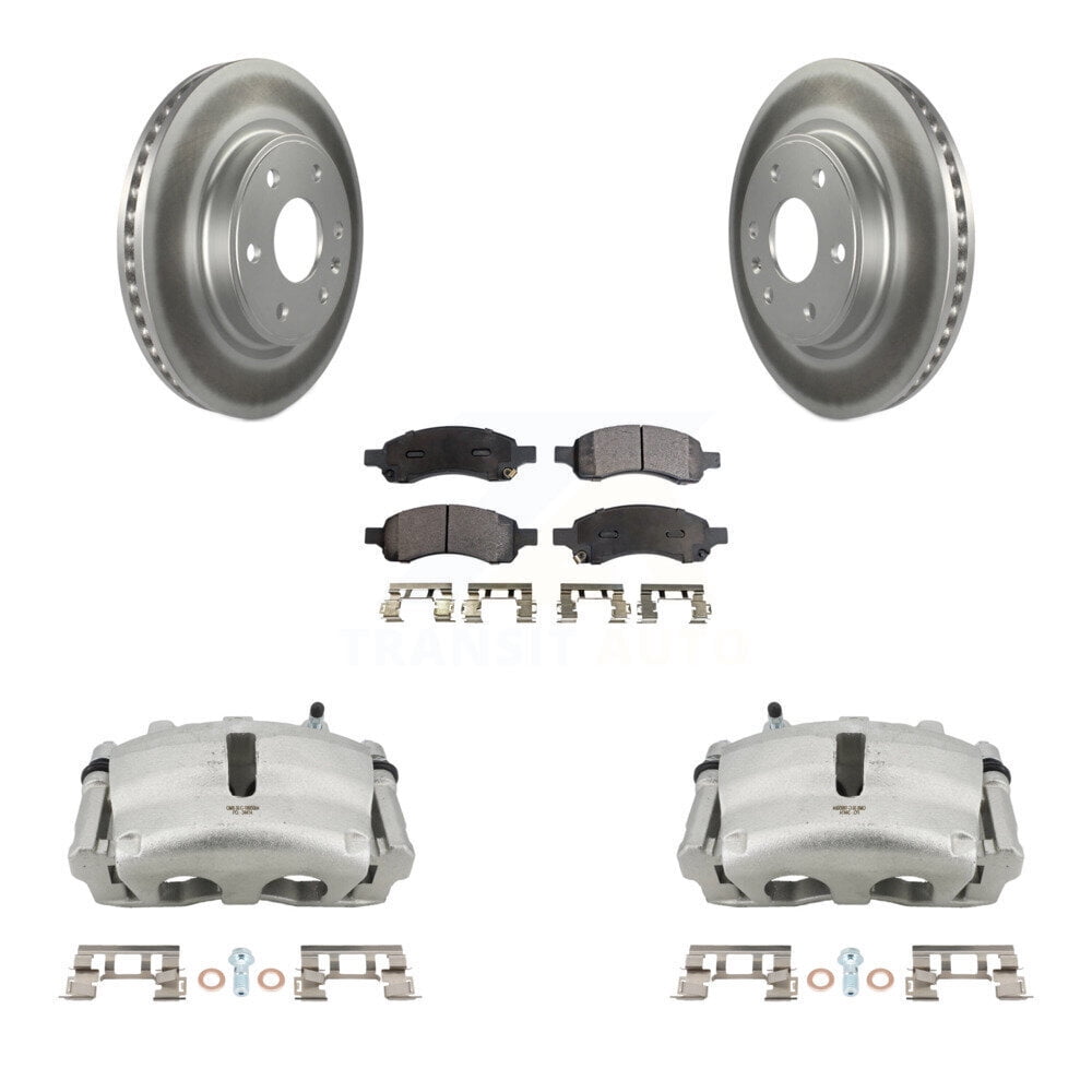 Transit Auto Front Disc Brake Caliper Coated Rotors and Ceramic Pads ...