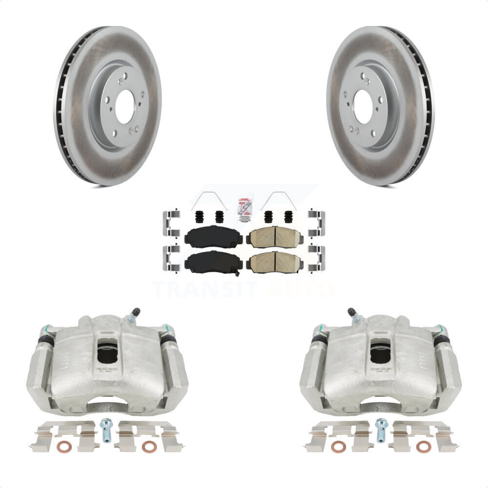 Transit Auto Front Disc Brake Caliper Coated Rotors and Ceramic Pads ...