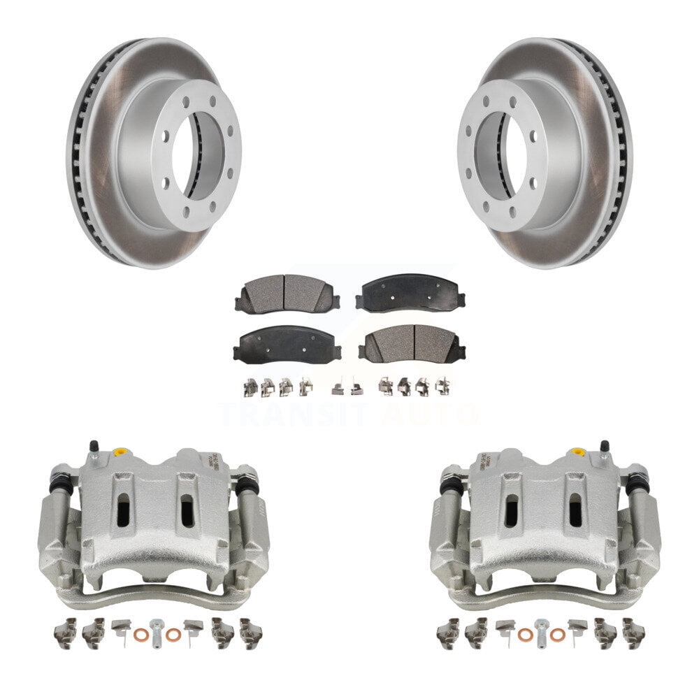 Transit Auto Front Disc Brake Caliper Coated Rotors and Ceramic Pads ...