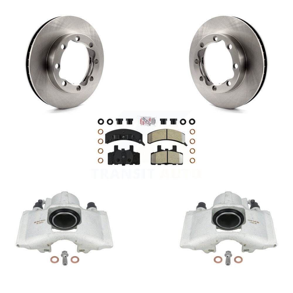 Transit Auto Front Disc Brake Caliper Rotors and Semi-Metallic Pads Kit for Car 1994 K1500 ...