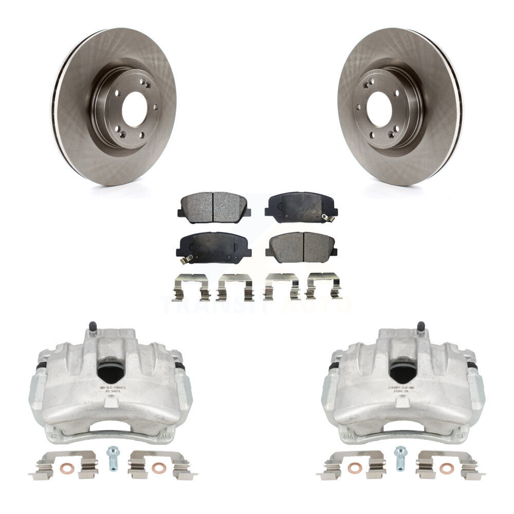 Transit Auto Front Disc Brake Caliper Rotors and Ceramic Pads Kit for ...