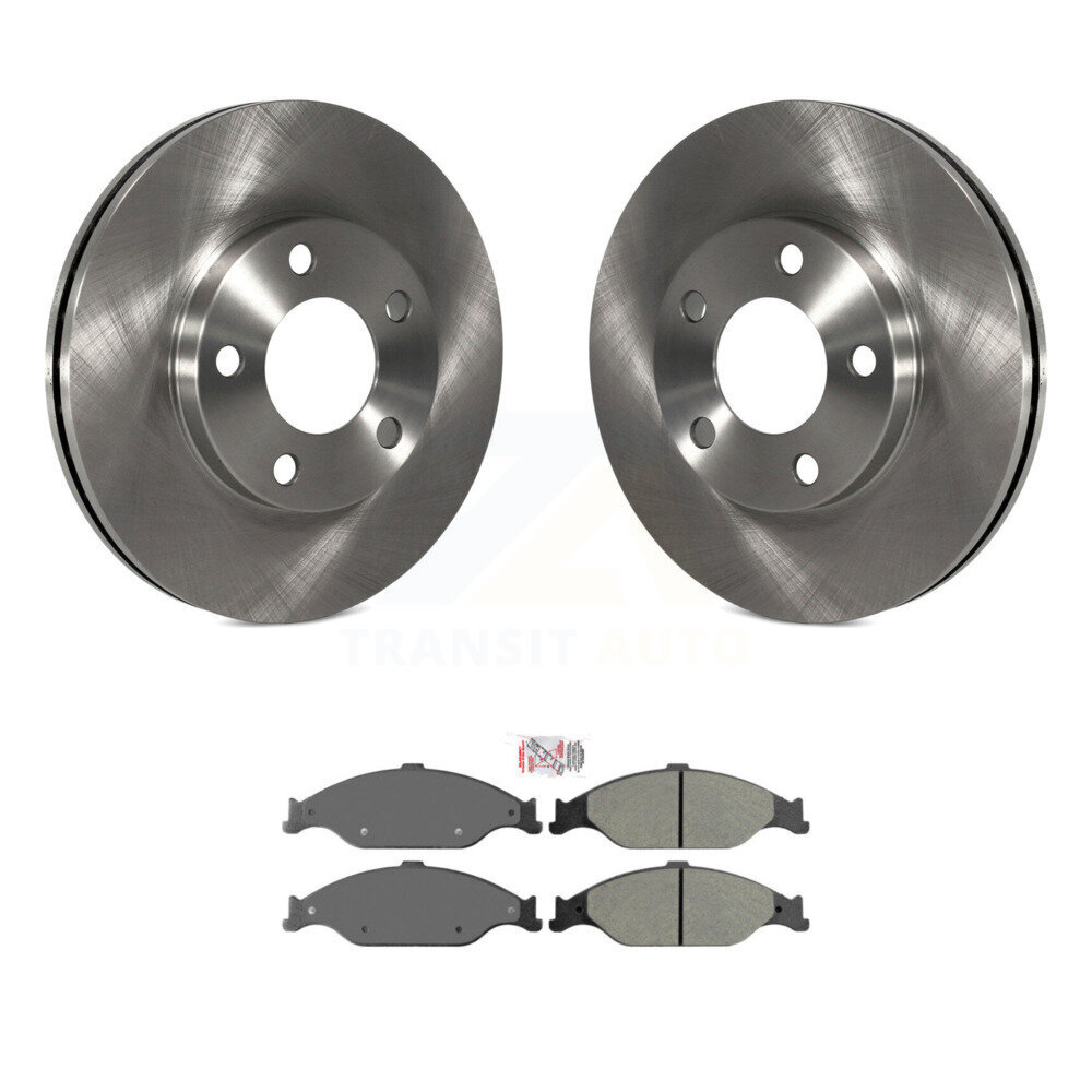 Transit Auto Front Disc Brake Rotors and Semi-Metallic Pads Kit for Car ...