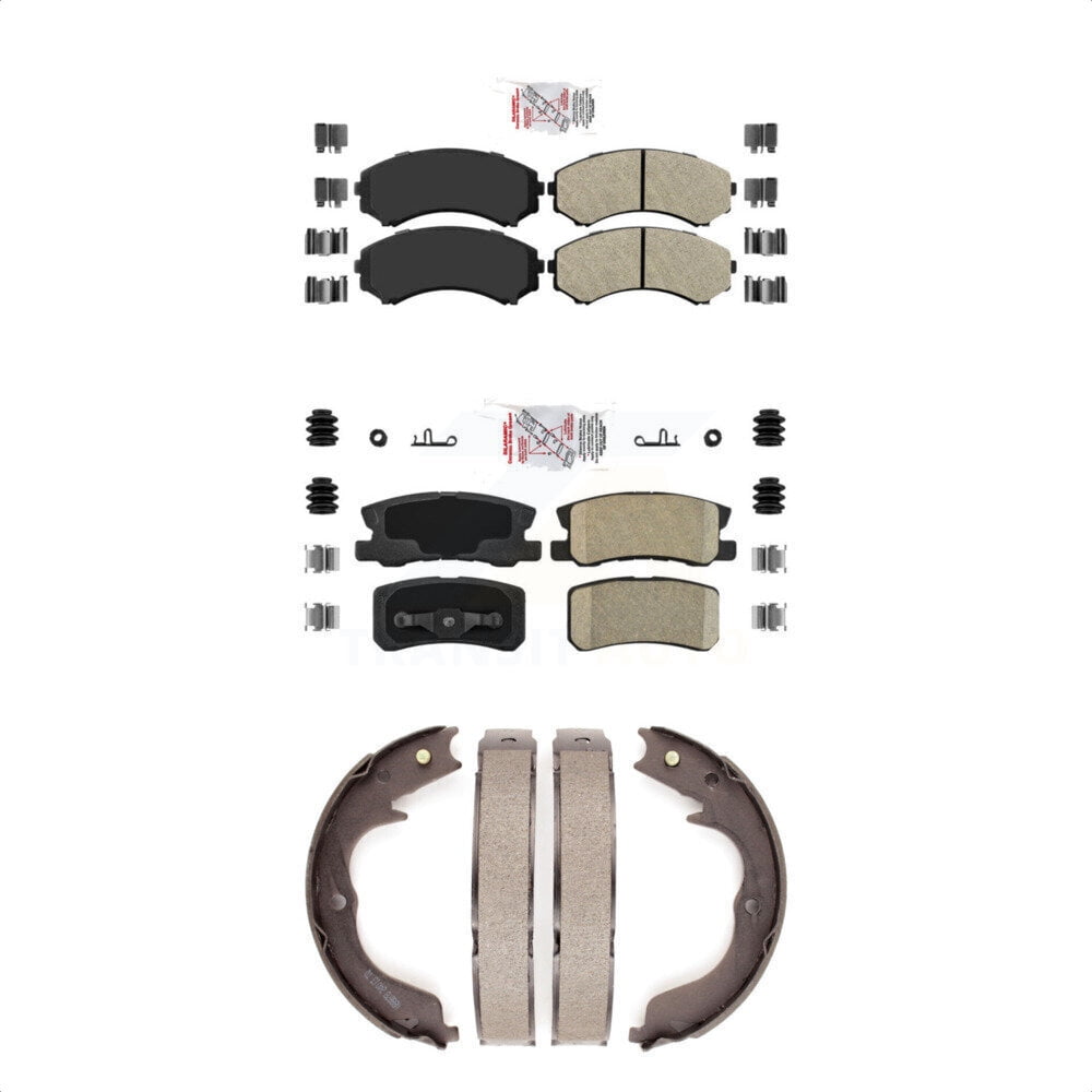 Transit Auto Front Semi-Metallic Rear Ceramic Disc Brake Pads Kit for ...