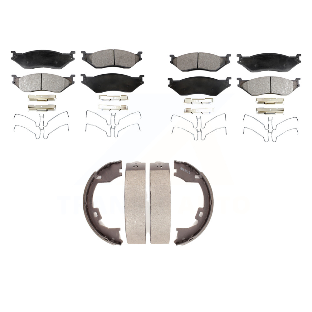 Transit Auto Front Rear Ceramic Brake Pads and Parking Shoes Kit for ...