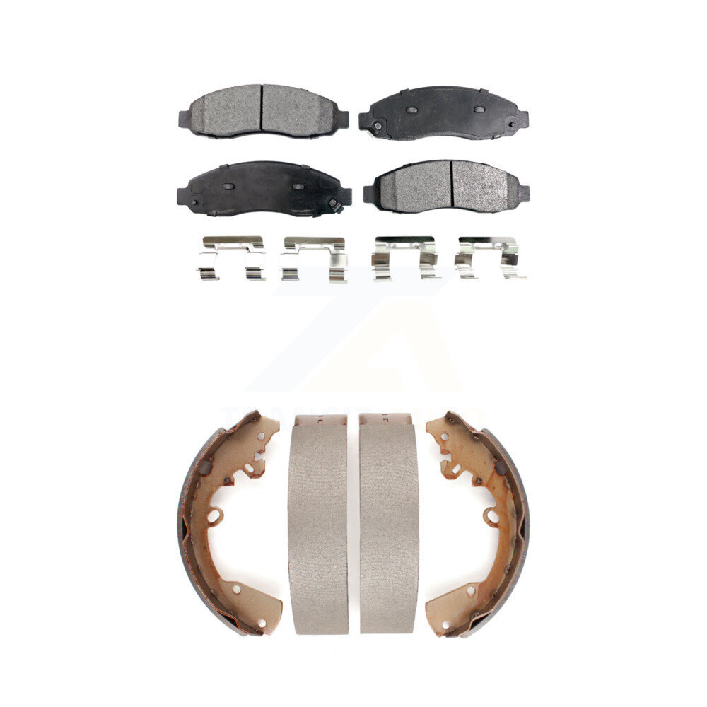 Transit Auto Front Rear Ceramic Brake Pads and Drum Shoes Kit for Car ...