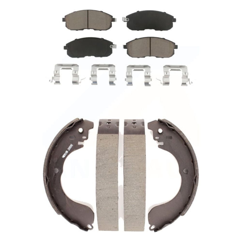 Transit Auto Front Rear Ceramic Brake Pads and Drum Shoes Kit for Car ...