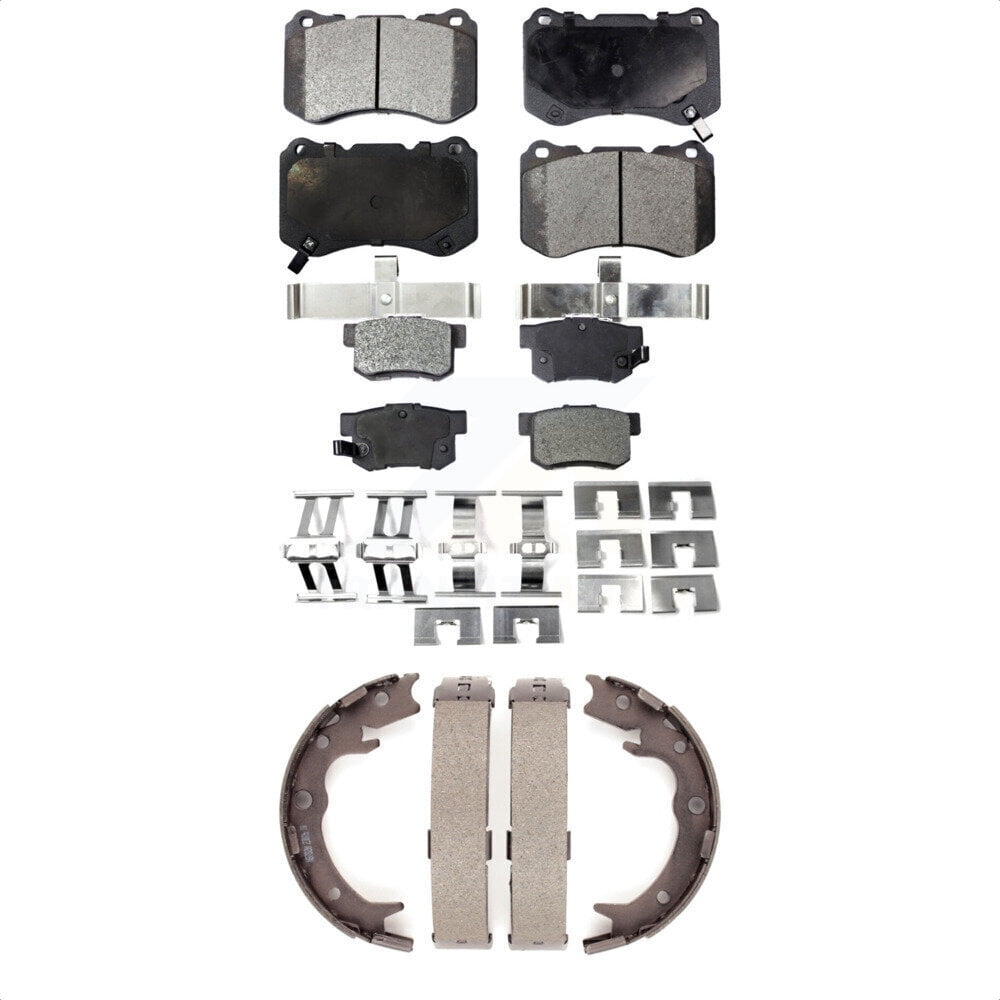 Transit Auto Front Rear Ceramic Brake Pads and Parking Shoes Kit for ...