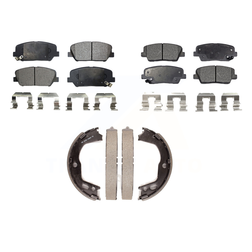 Transit Auto Front Rear Ceramic Brake Pads and Parking Shoes Kit for ...