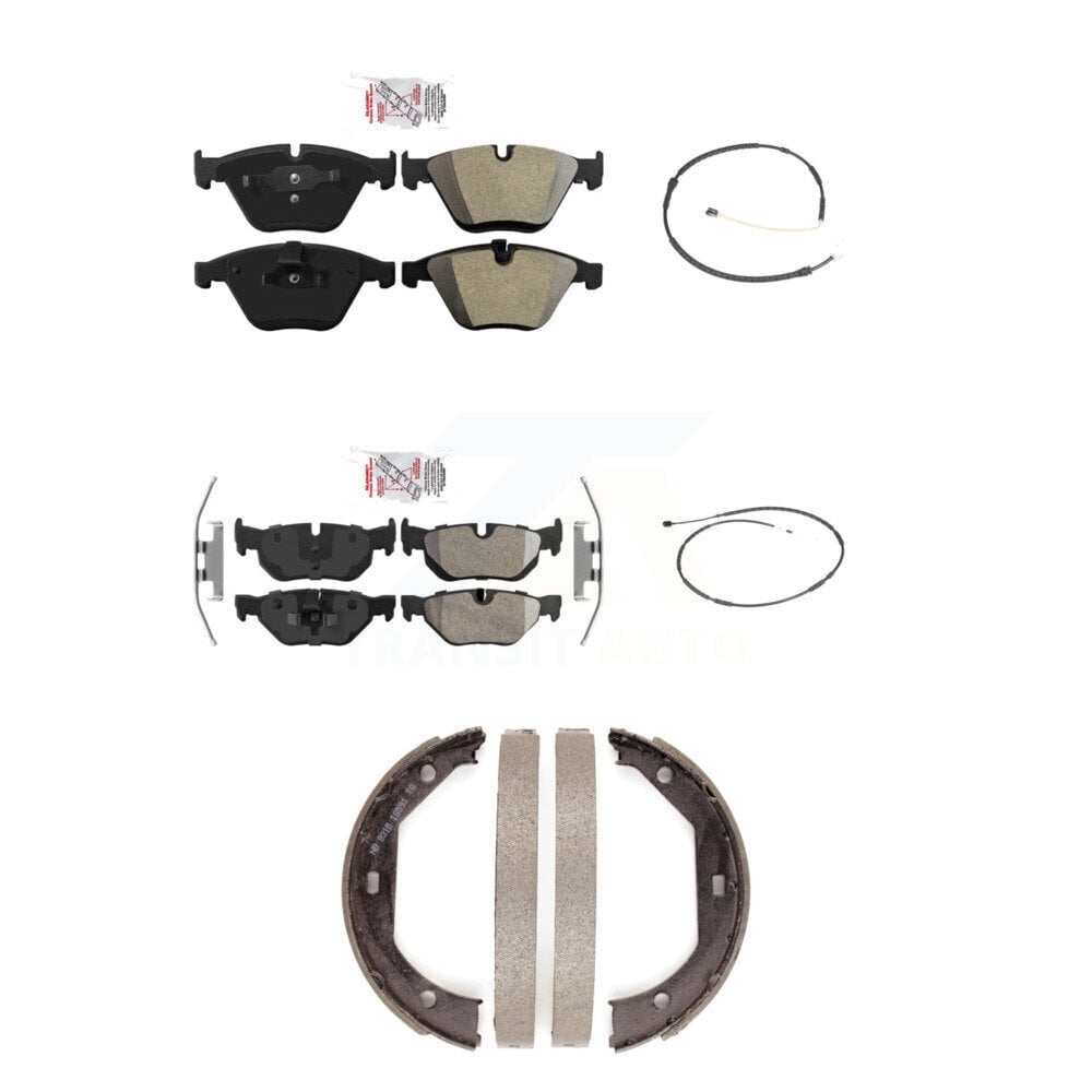 AmeriBRAKES Front Rear Ceramic Disc Brake Pads and Wear Sensors Kit ...