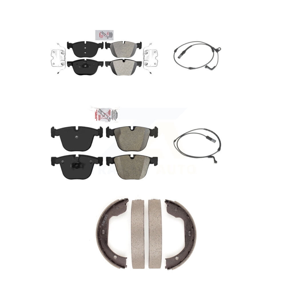 AmeriBRAKES Front Rear Ceramic Disc Brake Pads and Wear Sensors Kit ...