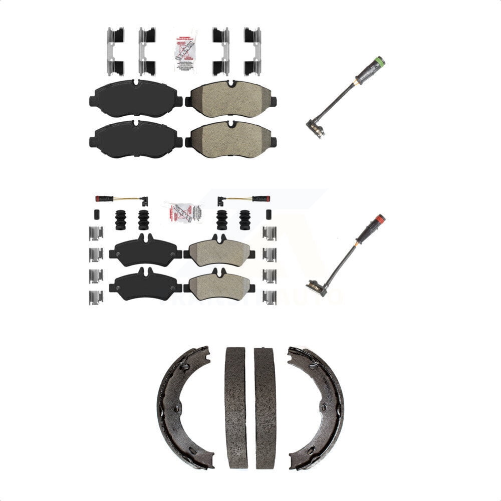 Transit Auto Front Rear Ceramic Disc Brake Pads and Wear Sensors Kit (5Pc) for Car Sprinter 2500 ...