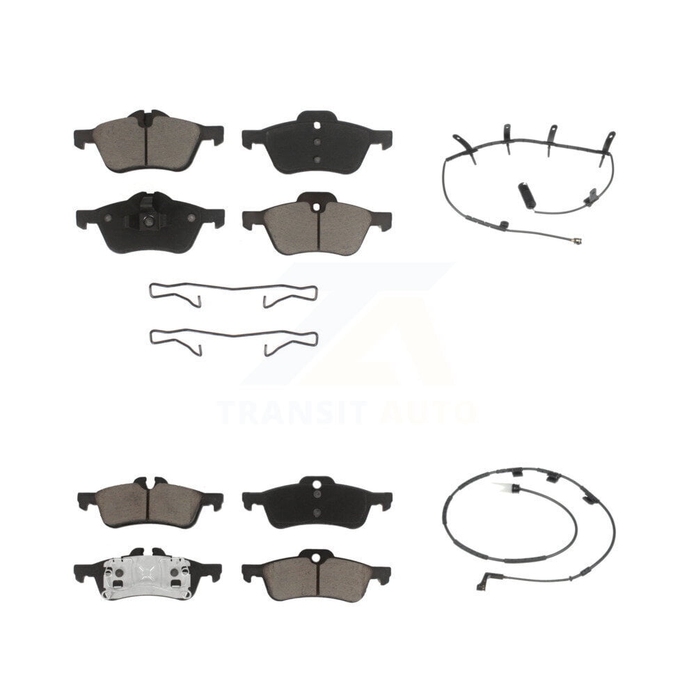 CMX Front Rear Ceramic Disc Brake Pads and Wear Sensors Kit for Car ...