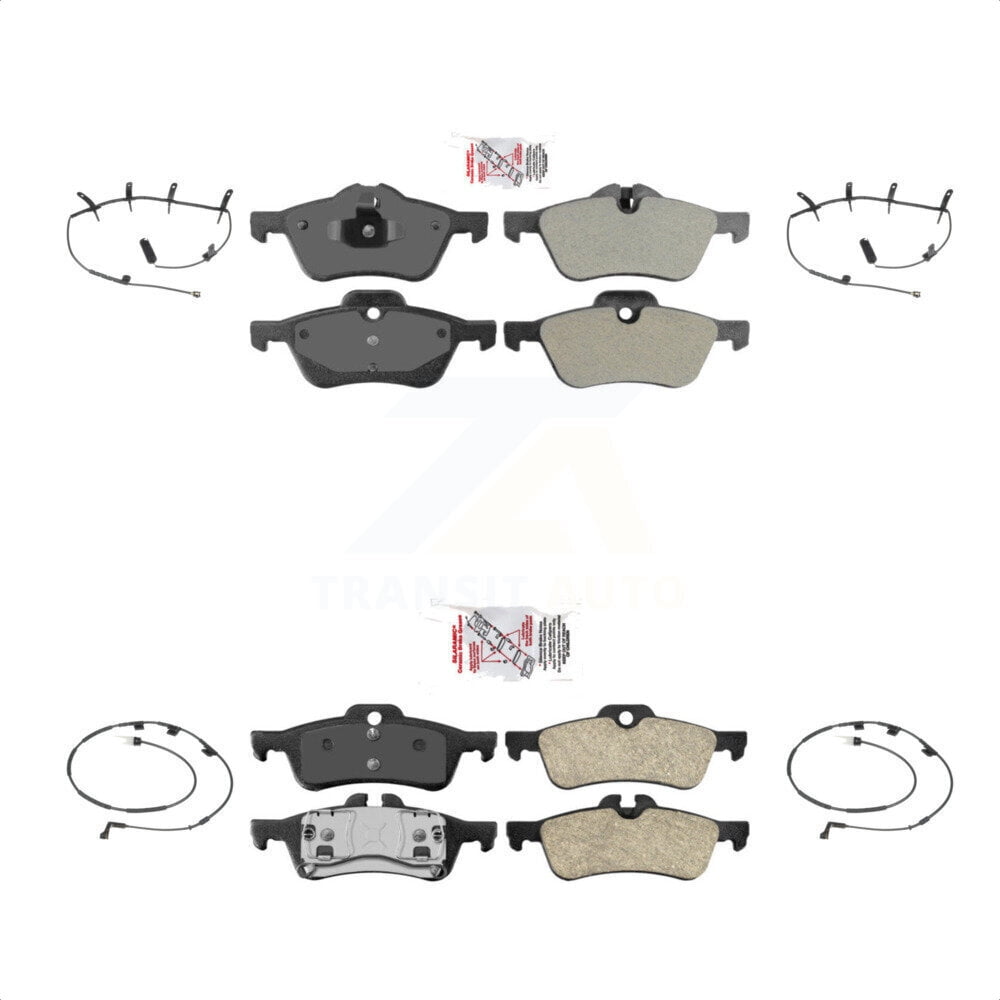 AmeriBRAKES Front Rear Ceramic Disc Brake Pads and Wear Sensors Kit for ...