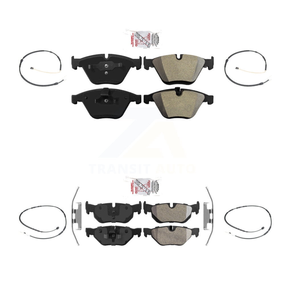 AmeriBRAKES Front Rear Ceramic Disc Brake Pads and Wear Sensors Kit for Car 2012 BMW 328i xDrive ...